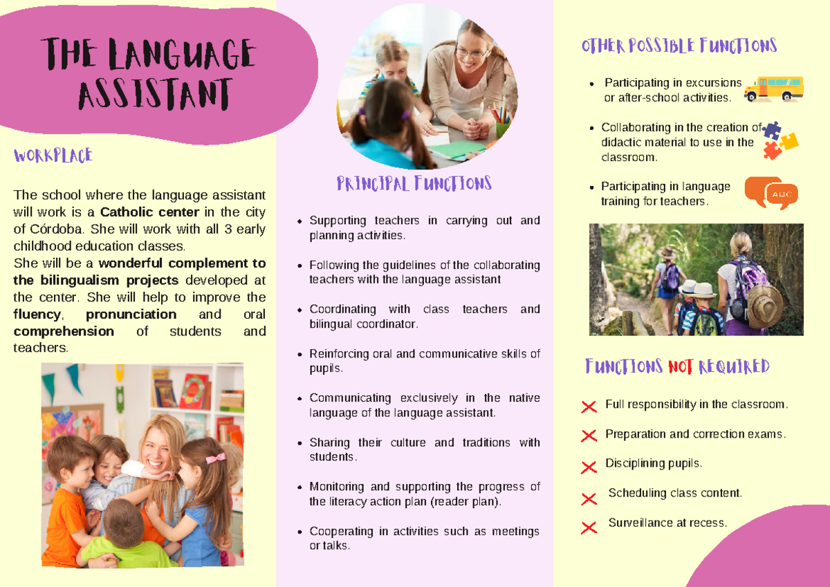 The language assitant - OTHER POSSIBLE FUNCTIONS Participating in ...