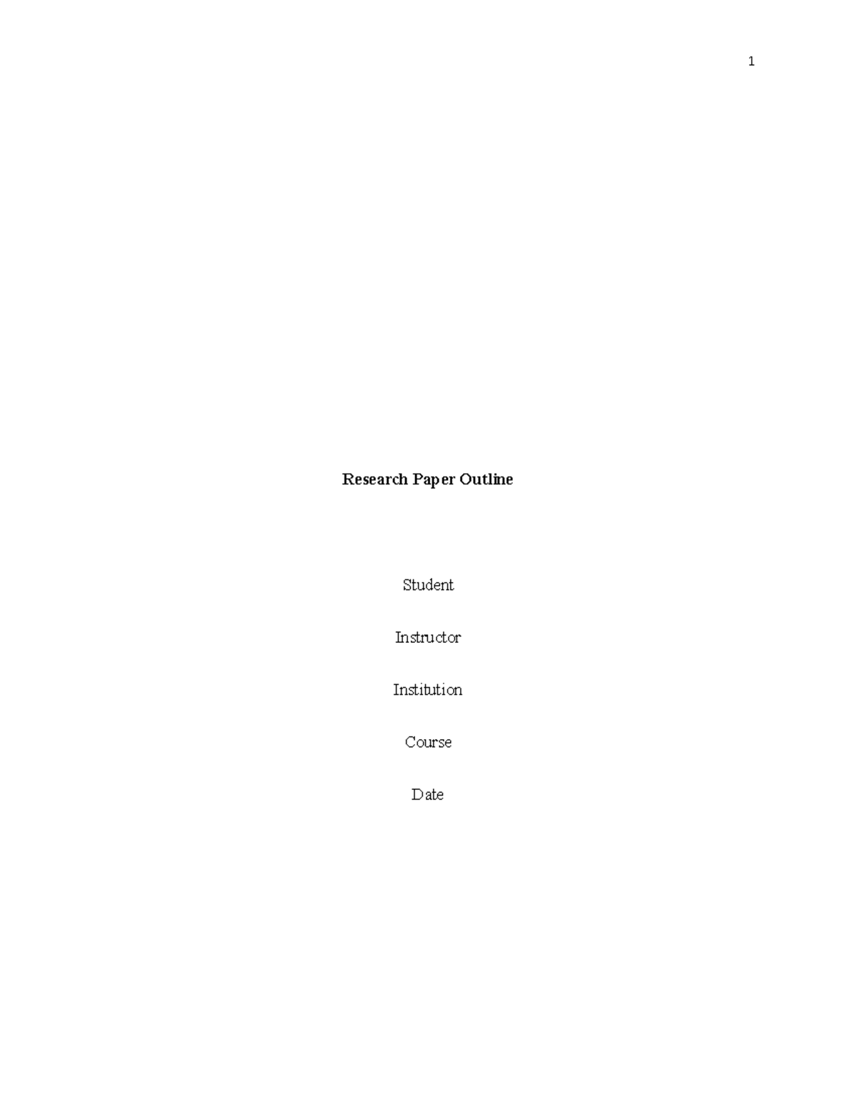 AJOutline - Esc final paper outline - Research Paper Outline Student ...