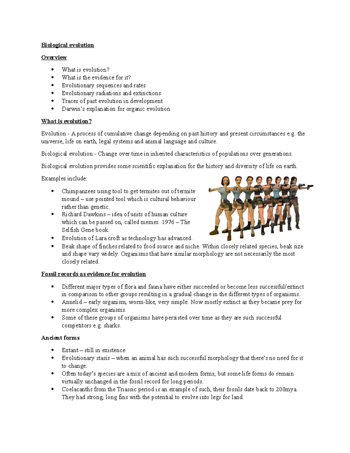 Lecture 2 - Biological evolution - Biological evolution Overview What ...