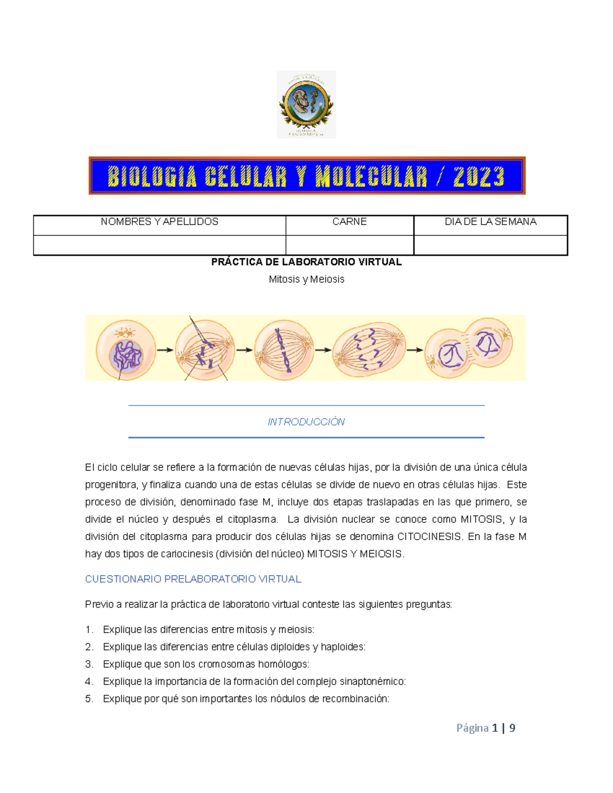 PLVU402 Laboratorio Virtual DE Mitosis Y Meiosis - NOMBRES Y APELLIDOS ...