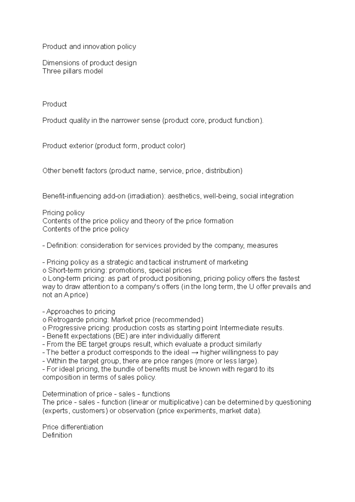 Product and innovation policy - Product and innovation policy ...