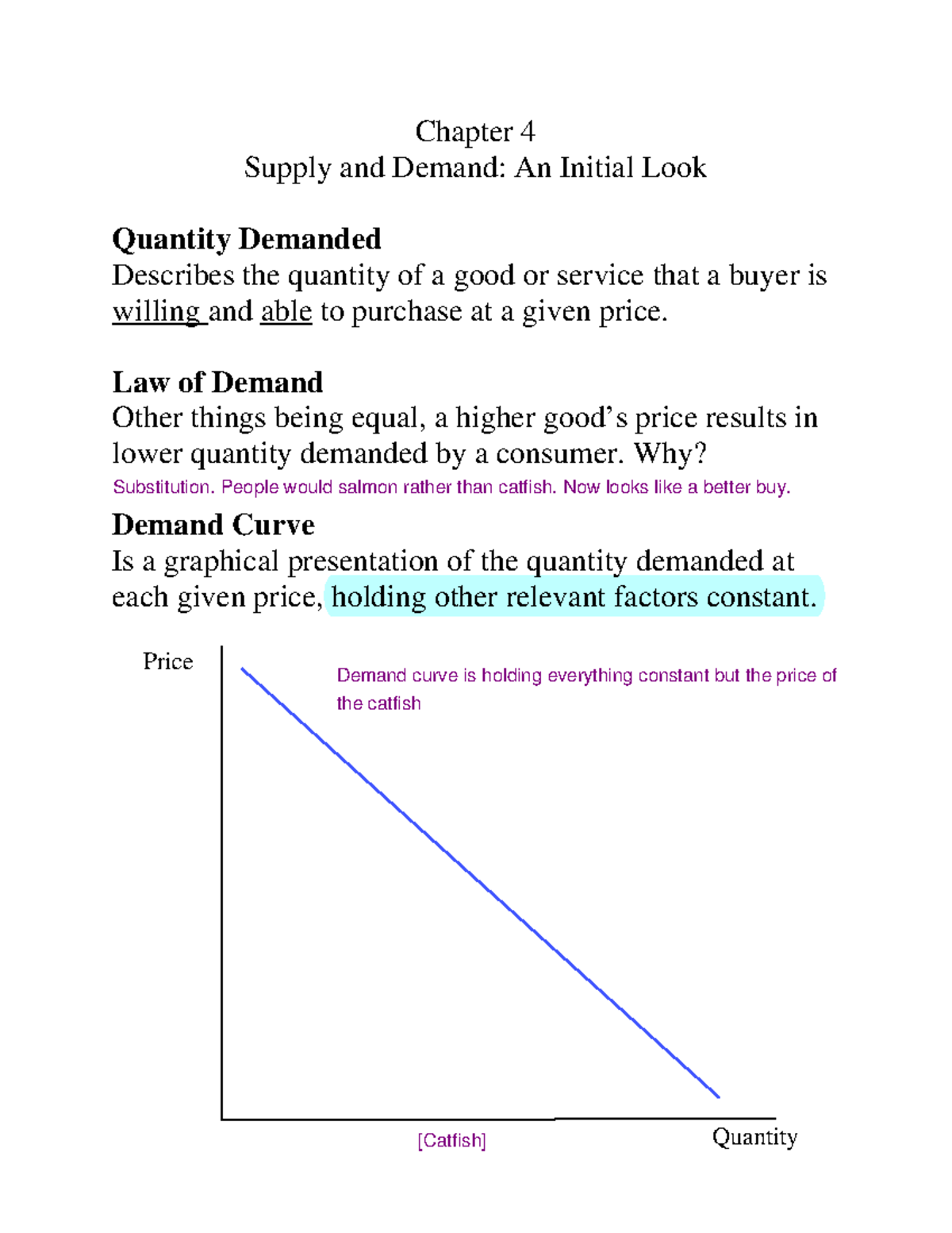 Chapter 4 Supply and Demand - Chapter 4 Supply and Demand: An Initial ...