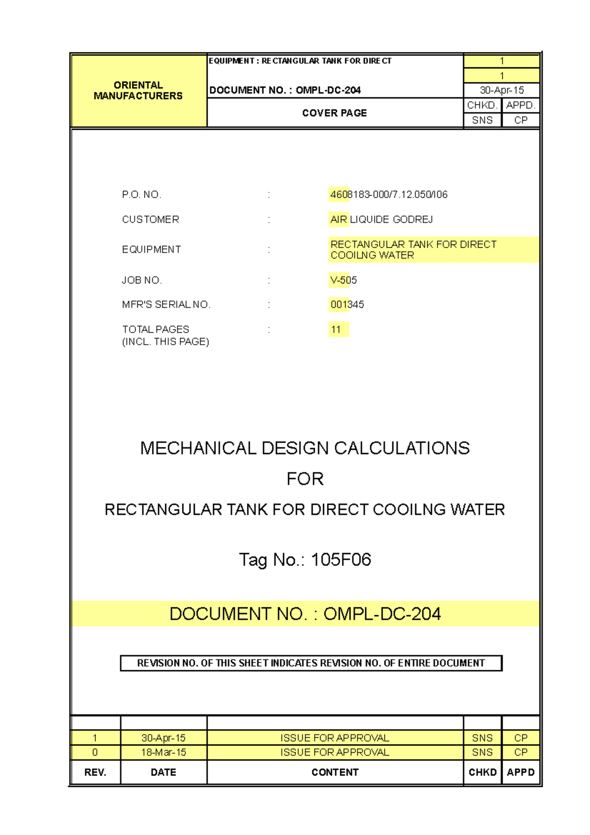 Example Rectangular-Tank-Design- Roarks- Formula - EQUIPMENT ...