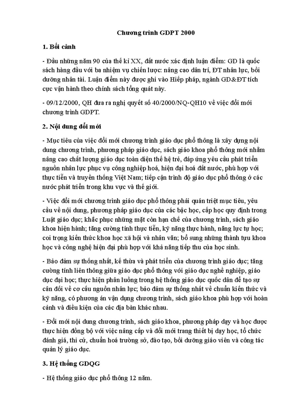 Chương trình GDPT 2000 - Lê Huyền Trang - Chương trình GDPT 2000 Bối ...