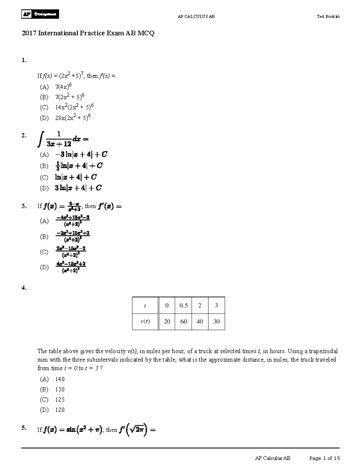 TB 2017 International Practice Exam Abmcq 65fb08324 b6a59 - 1. If f(x ...