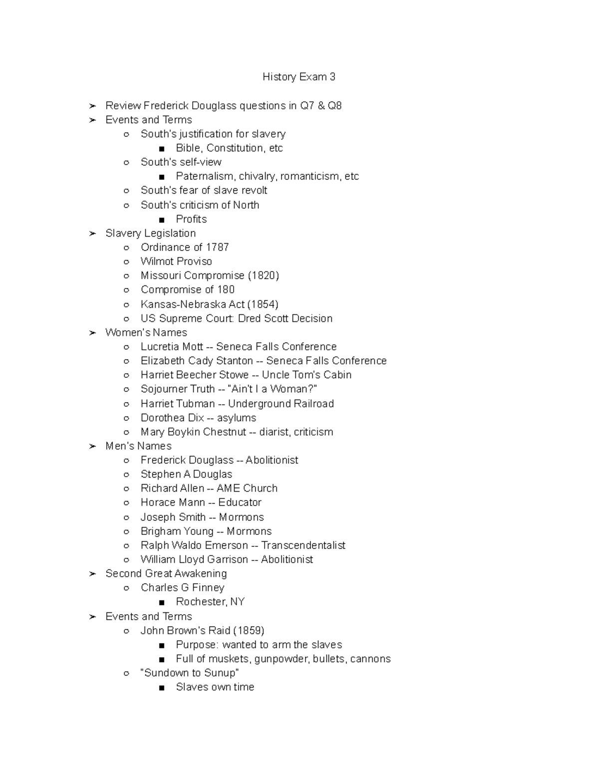 History Exam 3 - William Collopy Exam 3 Review - History Exam 3 Review ...