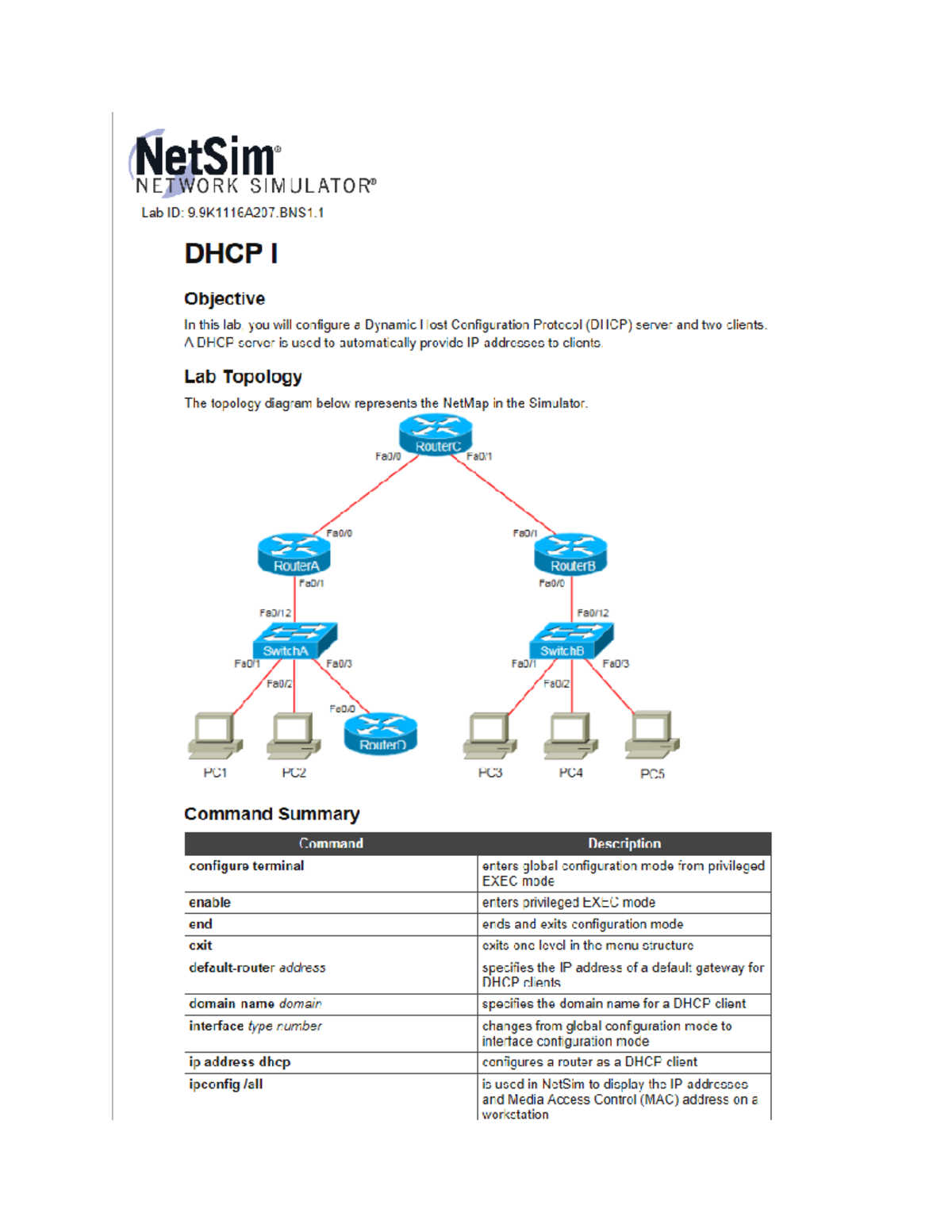 Boson Online DHCP I and DHCP II LABS - Studocu