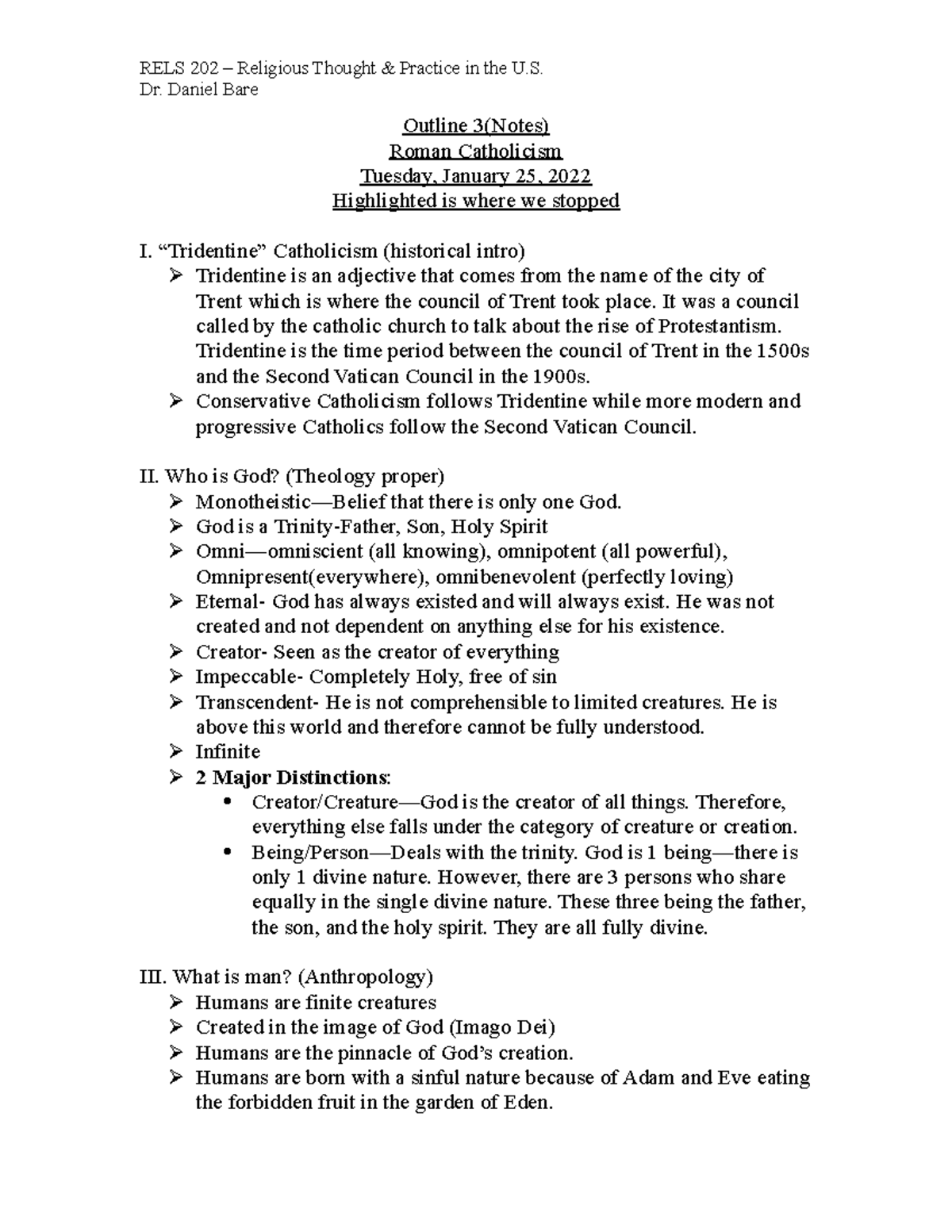 Outline 03 - Roman Catholicism - RELS 202 – Religious Thought ...