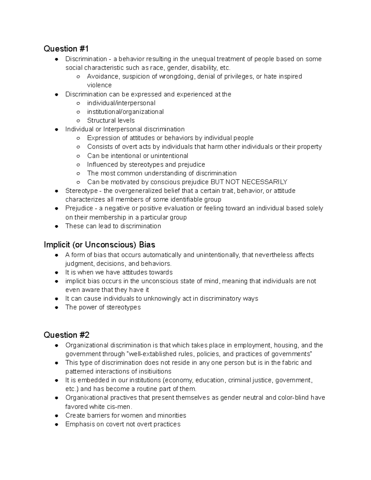 Discrimination in Everyday Life - Question Discrimination - a behavior ...