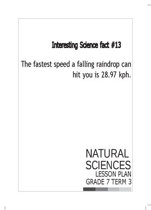 Gr 5 Term 3 2018 NS&T Lesson Plan - 1 Grade 4 NATURAL SCIENCES ...