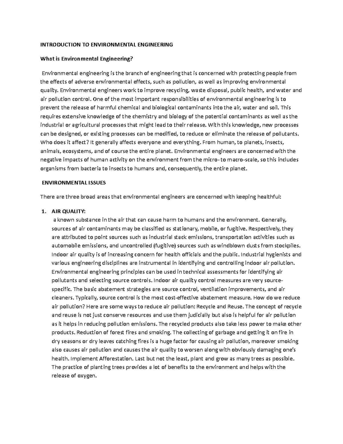 Reviewer es - compiled manuscript - INTRODUCTION TO ENVIRONMENTAL ...