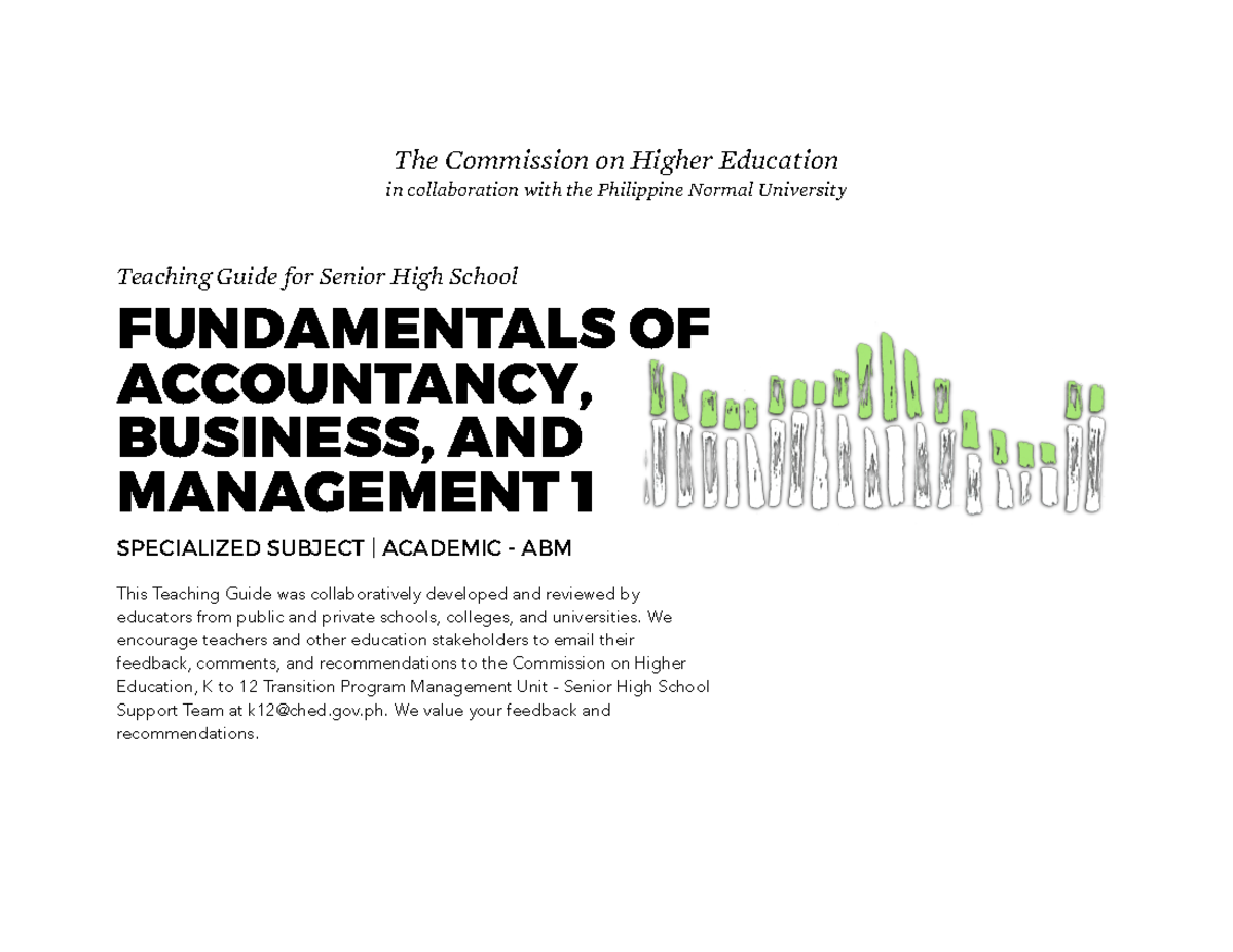 Fundamentals OF Accounting 1 - Teaching Guide for Senior High School ...