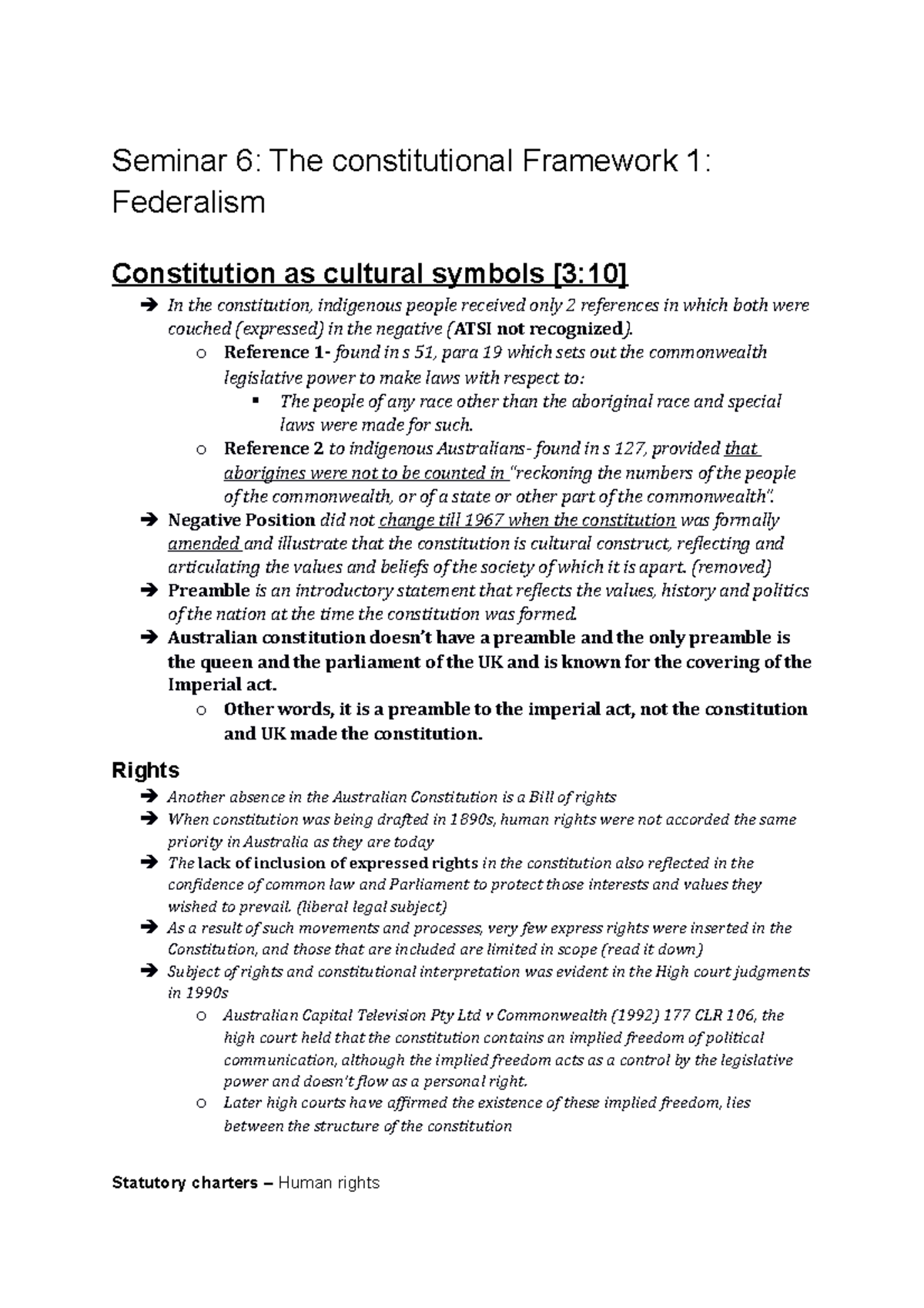 this is the sem 6 and 7 - Seminar 6: The constitutional Framework 1 ...