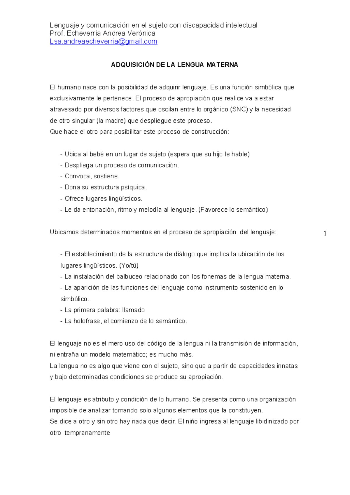 ADQ Lgaje - 1 Prof. Echeverría Andrea Verónica Lsa@gmail ADQUISICIÓN DE ...