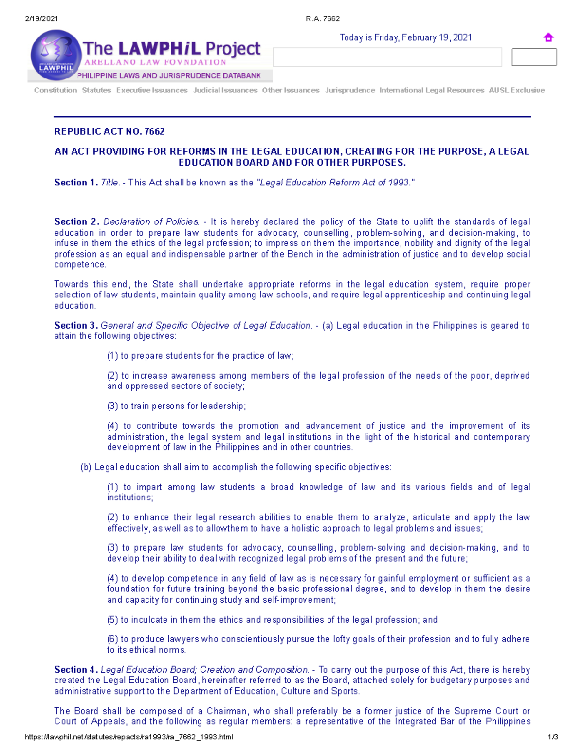 R.A. 7662 - R.A. 7662 - 2/19/2021 R. 7662 lawphil/statutes/repacts ...