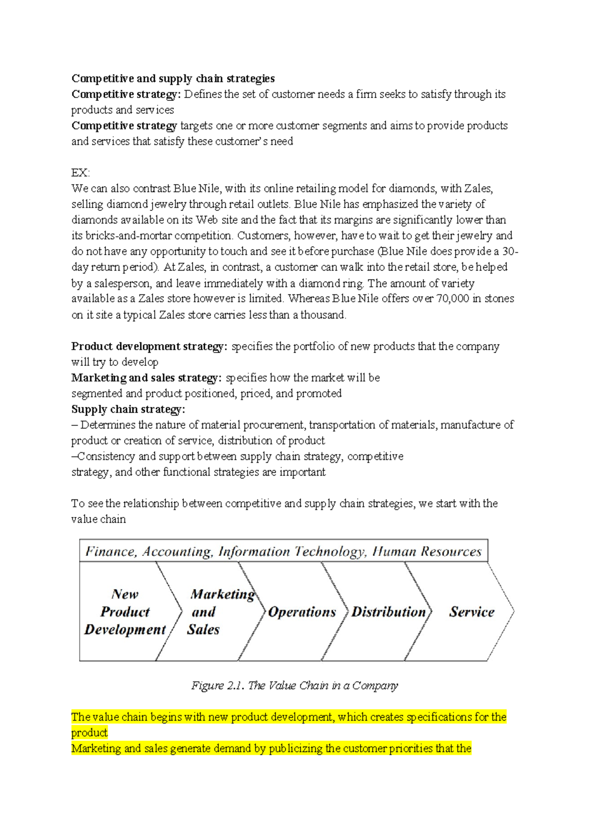 Chapter 2 - supply chain - Competitive and supply chain strategies ...