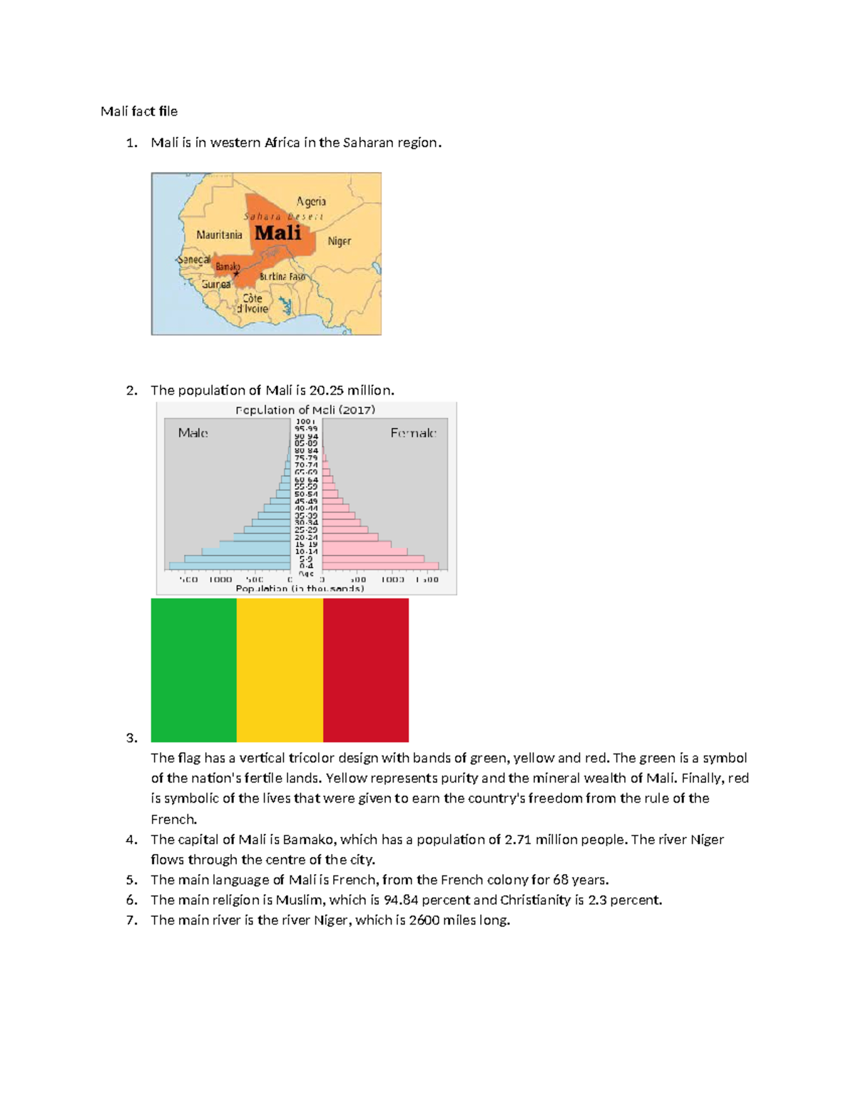 Mali fact file - great history of Mali - Mali fact file 1. Mali is in ...