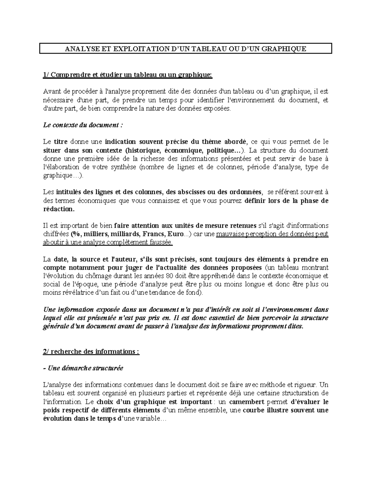 E F1 analyse tableau graphique - ANALYSE ET EXPLOITATION D’UN TABLEAU ...