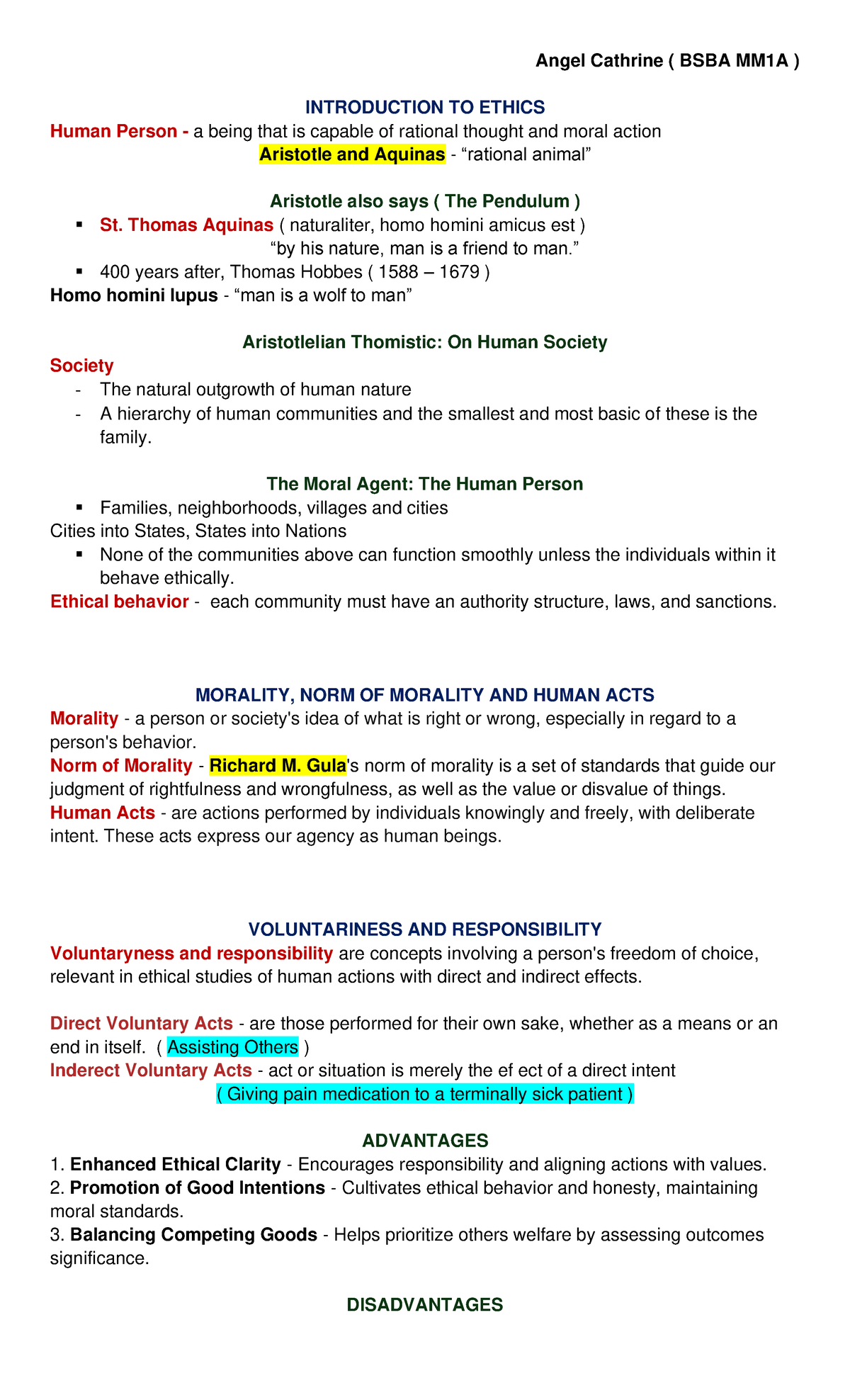 Ethics-1 - consumer behavior and ethics college - Angel Cathrine ( BSBA ...