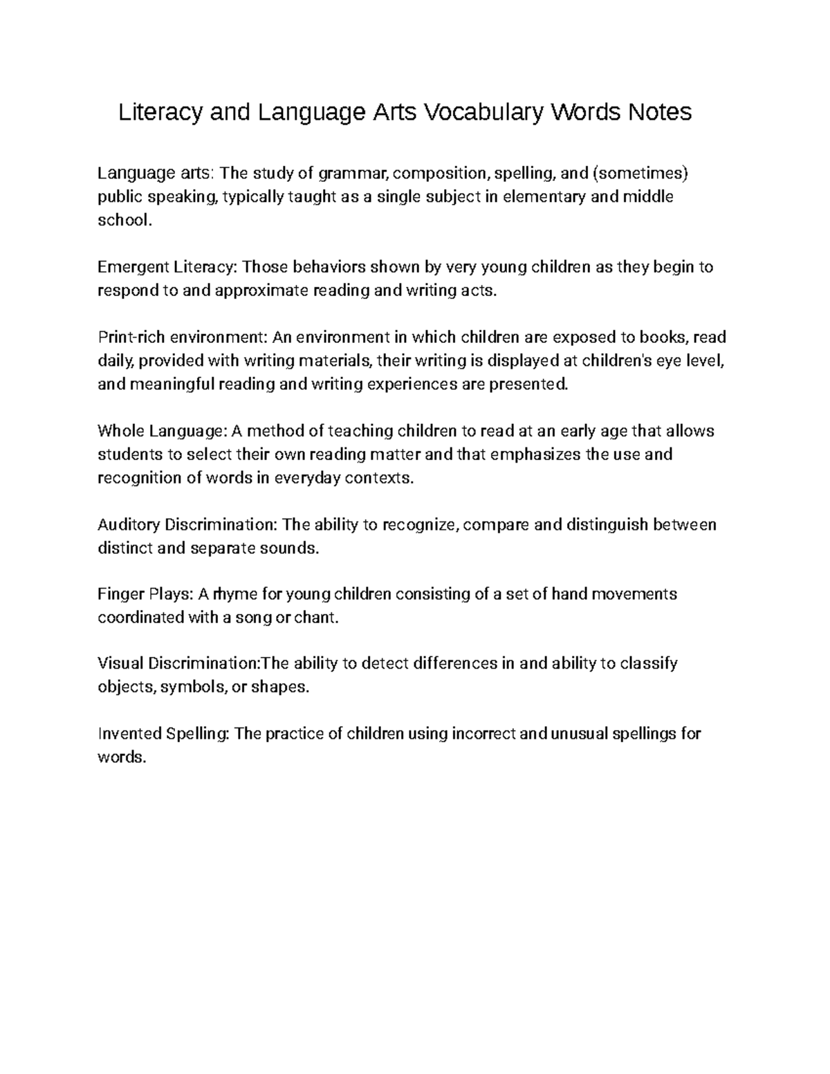 Untitled document - Google Docs - Literacy and Language Arts Vocabulary ...