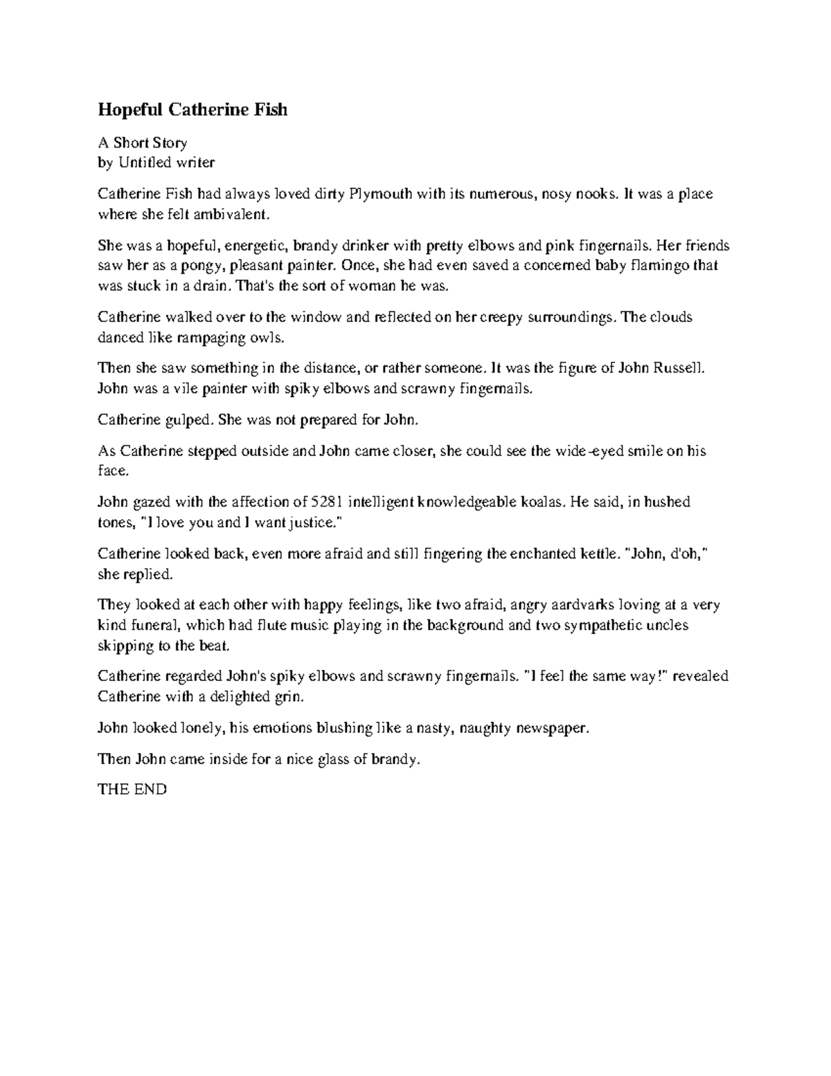 Hopeful Catherine Fish - It was a place where she felt ambivalent. She ...