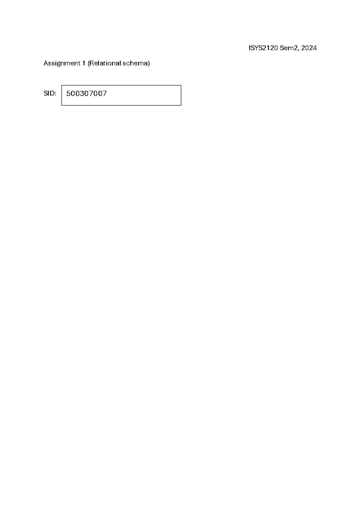 Isys2120-2024-asst1 - A submission for the first assignment of the ...