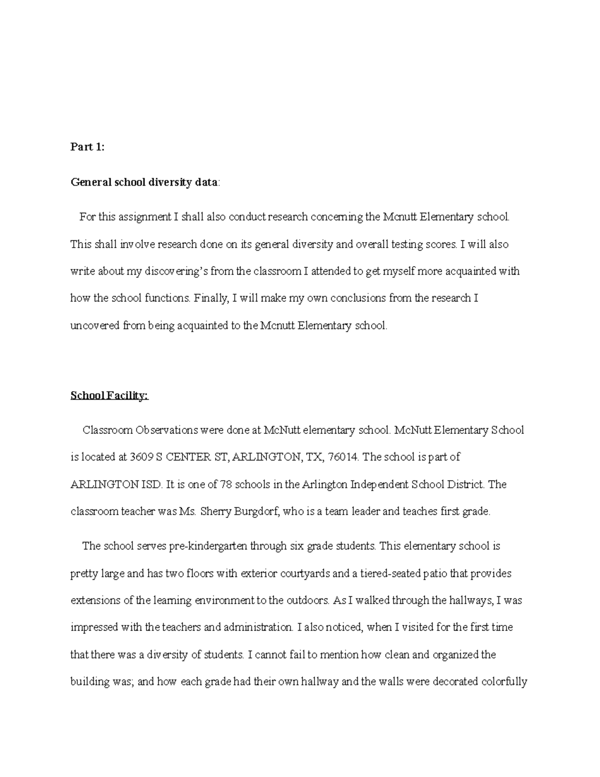 EP - Course work paper - Part 1: General school diversity data : For ...