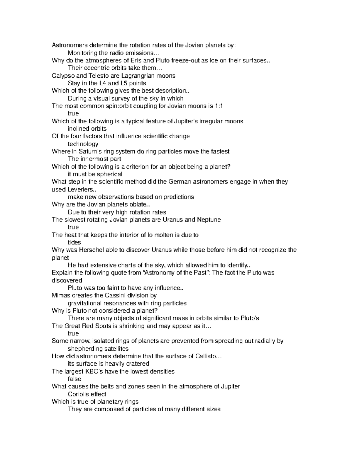 Chapter 6 Questions - Solar System Astr - Astronomers determine the ...
