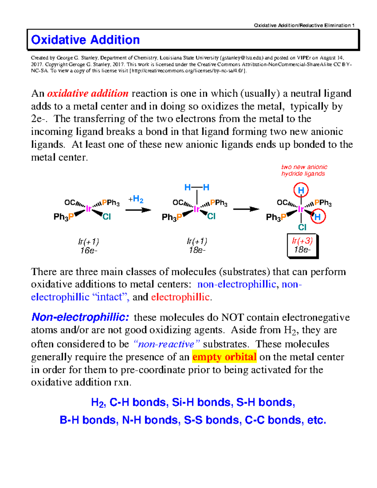 Chap12-Oxidative-Addition - Oxidative Addition Created by George G ...