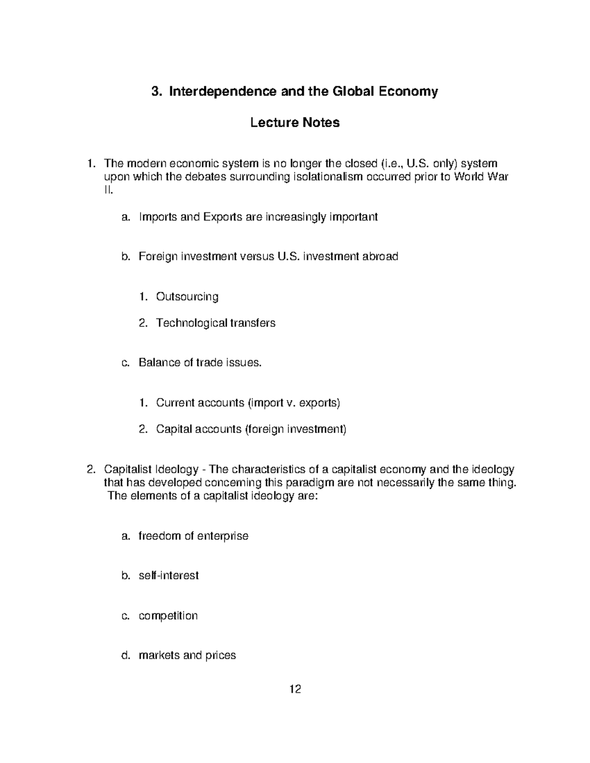LEC3 - Global Economy - 3. Interdependence and the Global Economy ...