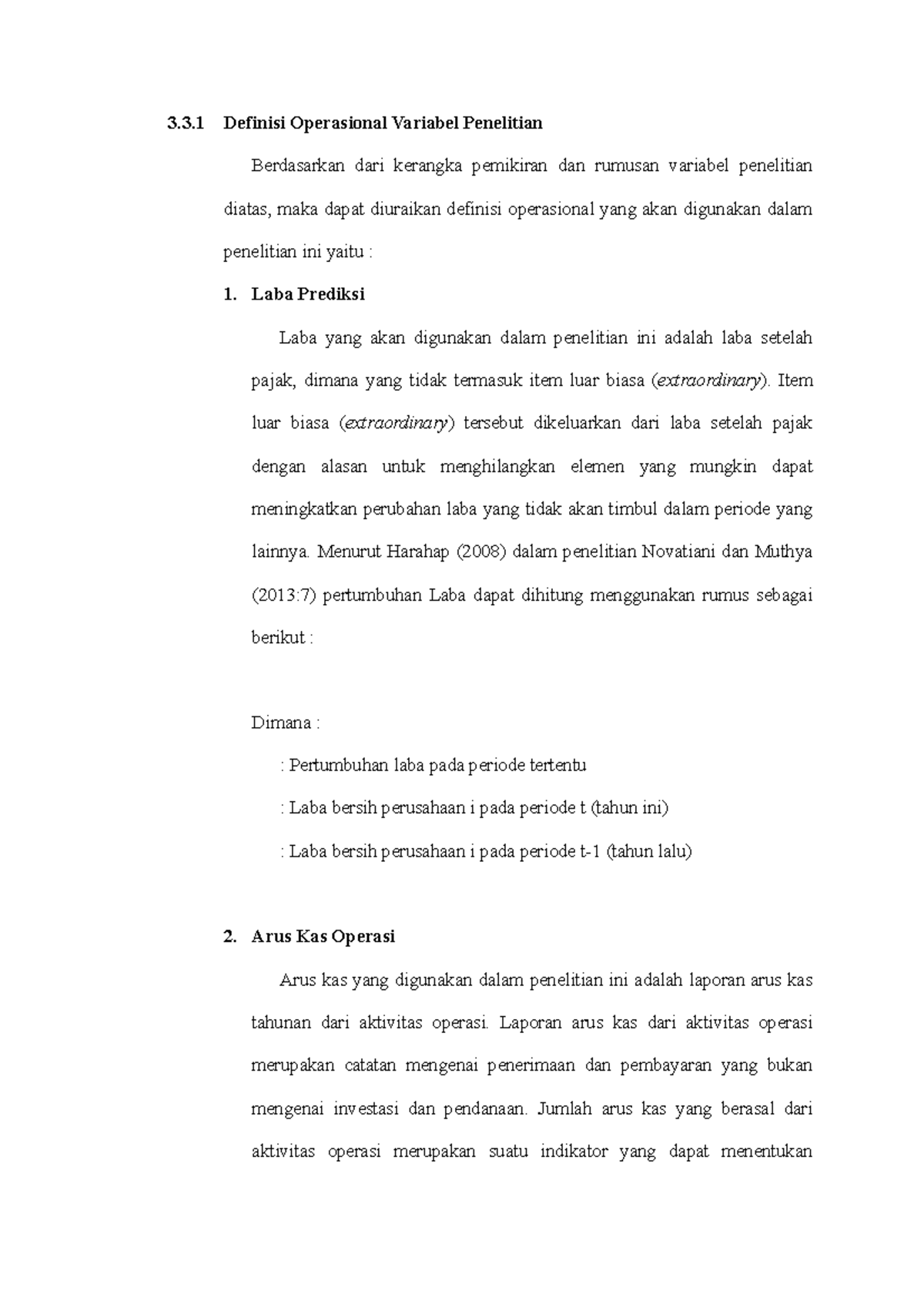 Definisi Operasional Variabel Penelitian - 3.3 Definisi Operasional ...