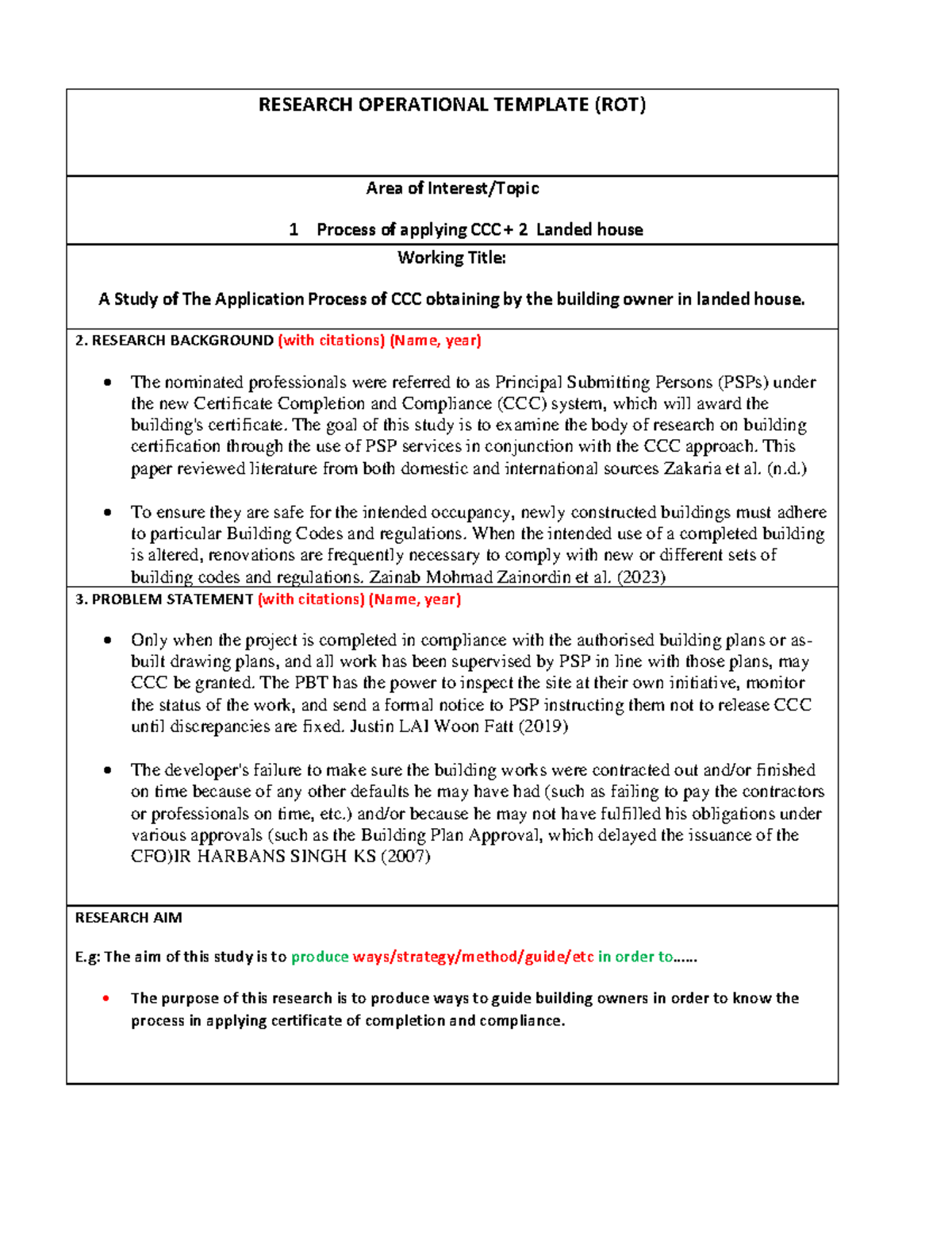 RESEARCH OPERATIONAL TEMPLATE BSR558 - RESEARCH OPERATIONAL TEMPLATE ...