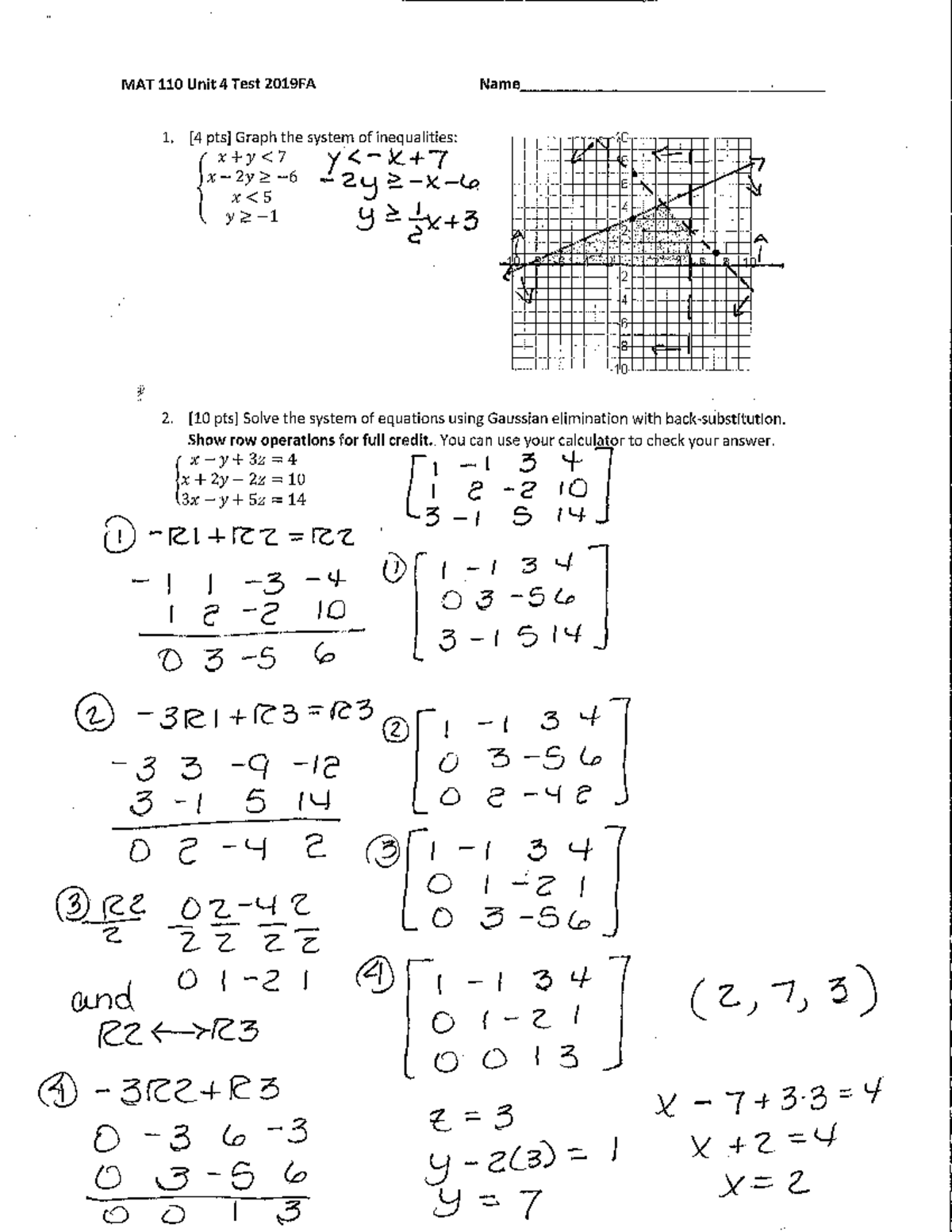 MAT 110 Unit 4 2019 FA Solutions - MAT 110 - Studocu