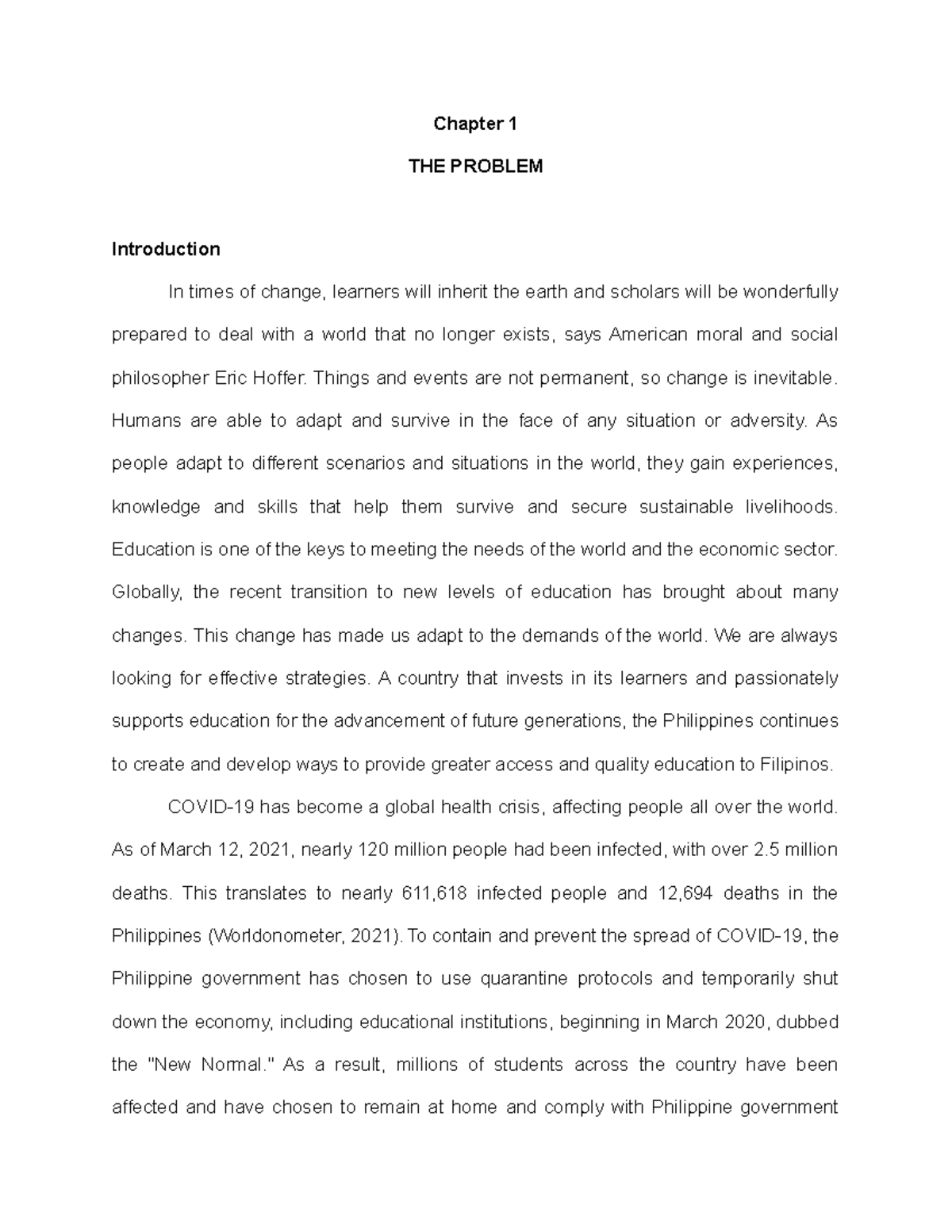 The Effectiveness of Modular Learning System (Chapter 1) - Chapter 1 THE PROBLEM Introduction In ...