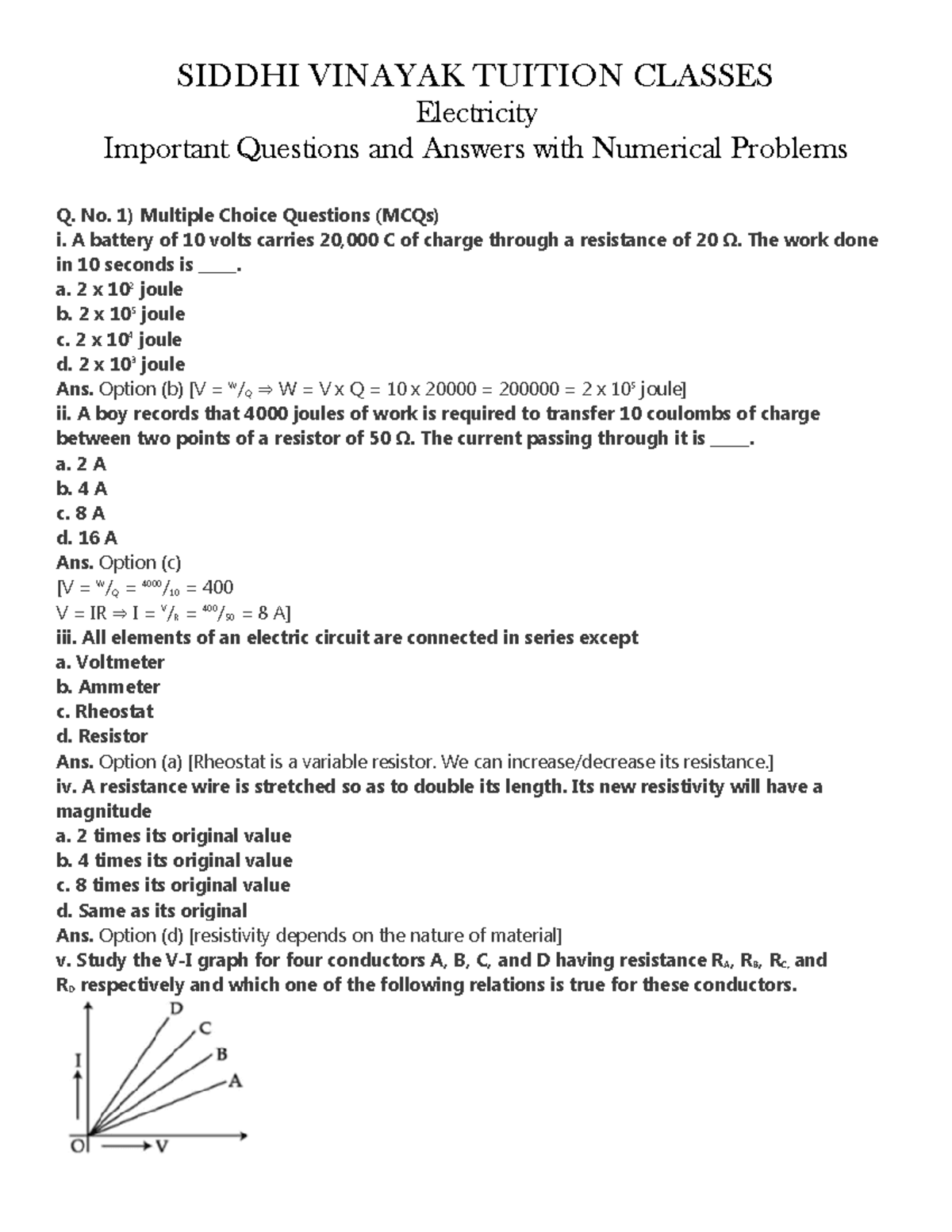 Electricity - ELECRICITY CHAPTER IS EXPLIANED FOR CLASS 10 IN SUCH A MANNER WHICH CAN BE EASILY ...