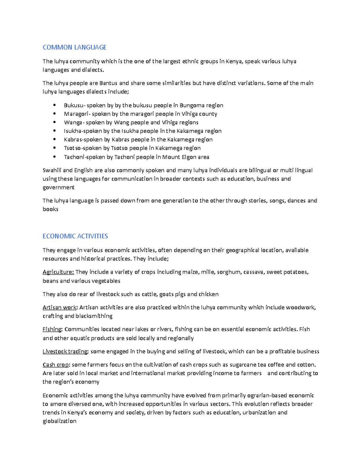 Agriculture - gives a clear outline of architectural plans - COMMON ...