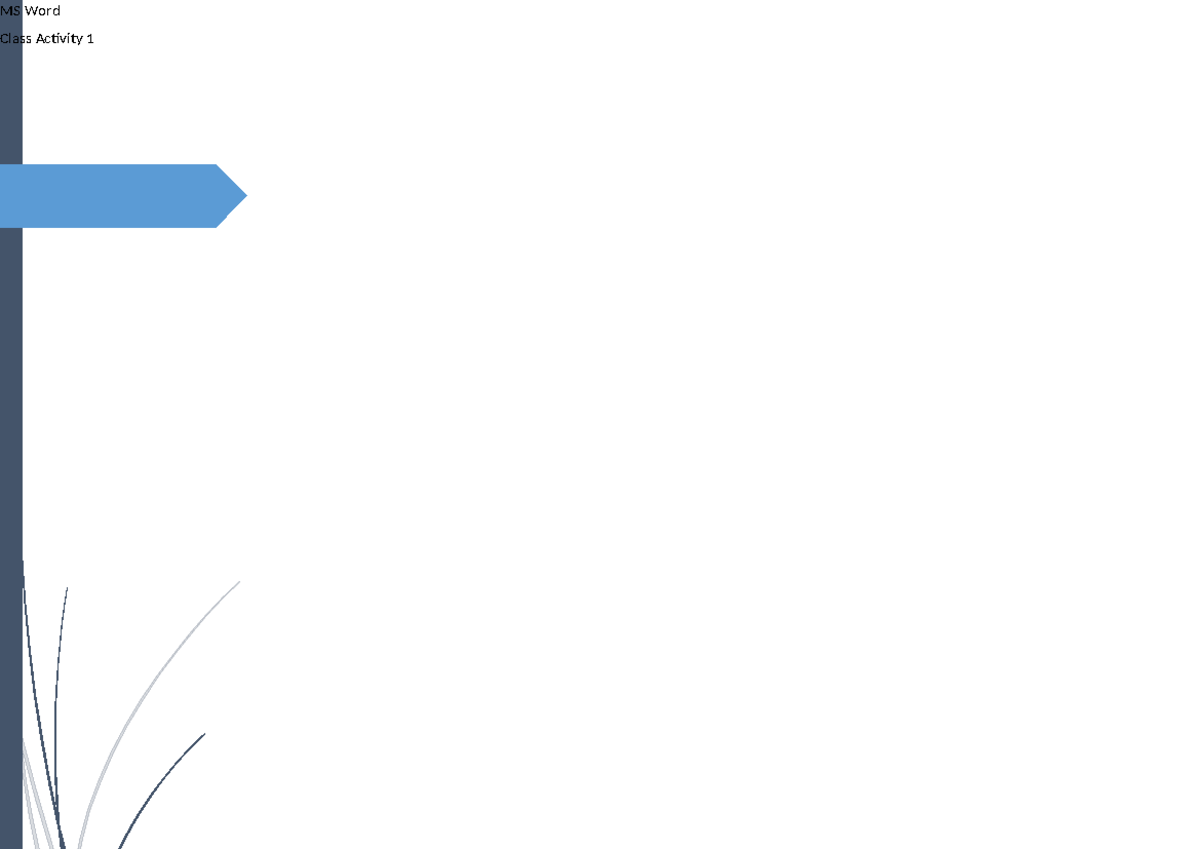 Microsoft Word Activities from activity 1 to 5 - MS Word Class Activity ...