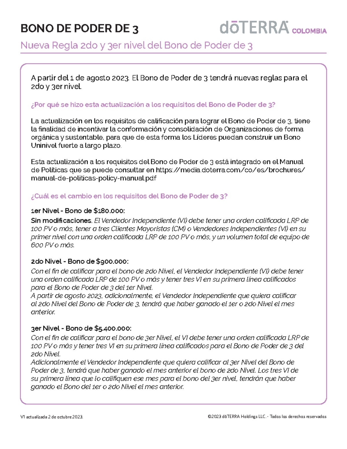 Power of 3 virtual office announcement - BONO DE PODER DE 3 Nueva Regla 2do y 3er nivel del Bono ...