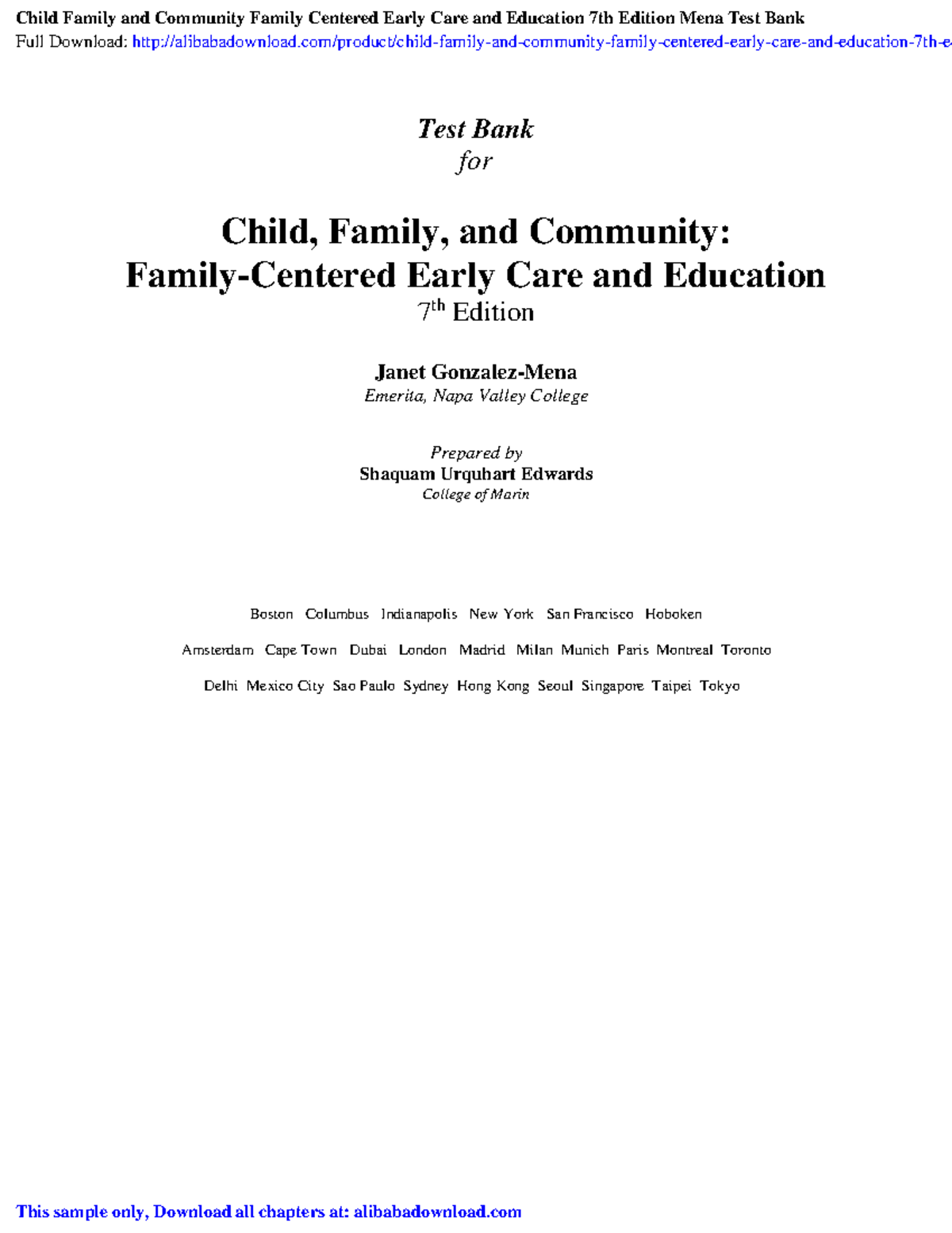 Child family and community family centered early care and education 7th ...