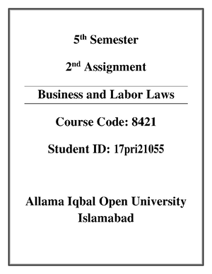 3649 Assignment Allama Iqbal Open University Islamabad Department