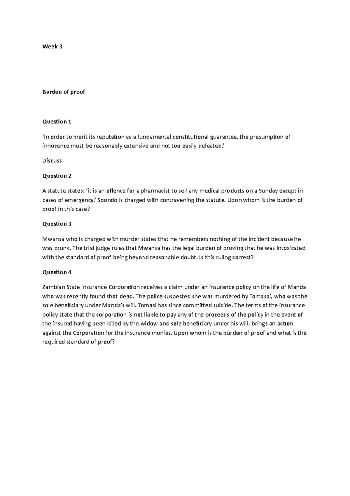 Burden OF Proof Questions - Week 3 Burden of proof Question 1 ‘In order ...