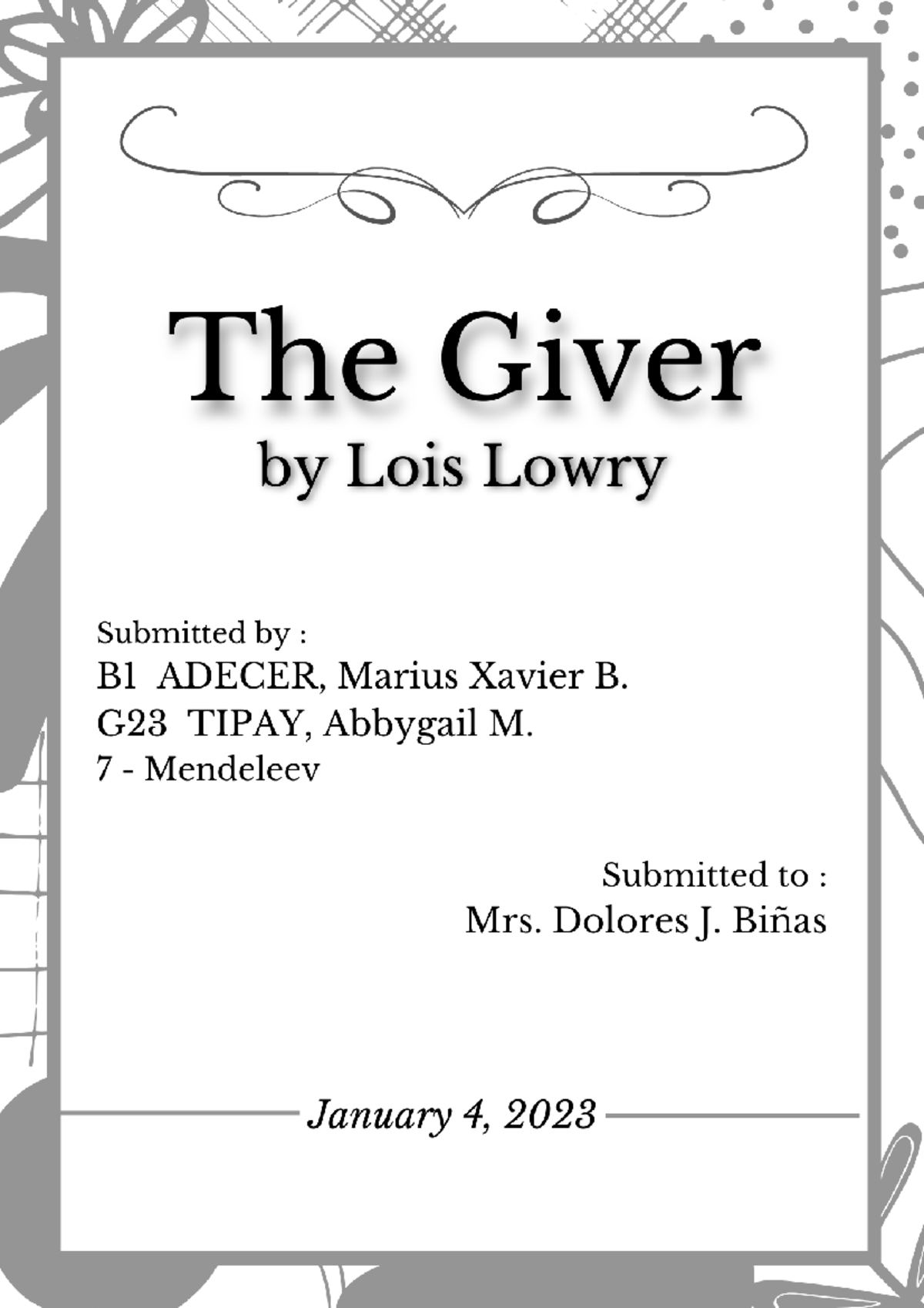 Read The Giver Full Story - Religious Education - Studocu