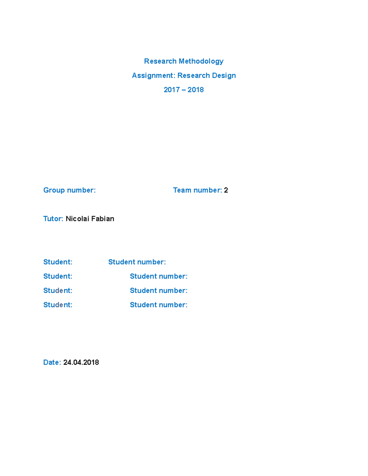 Research Methodology Assignment 1 - Research Methodology Assignment ...