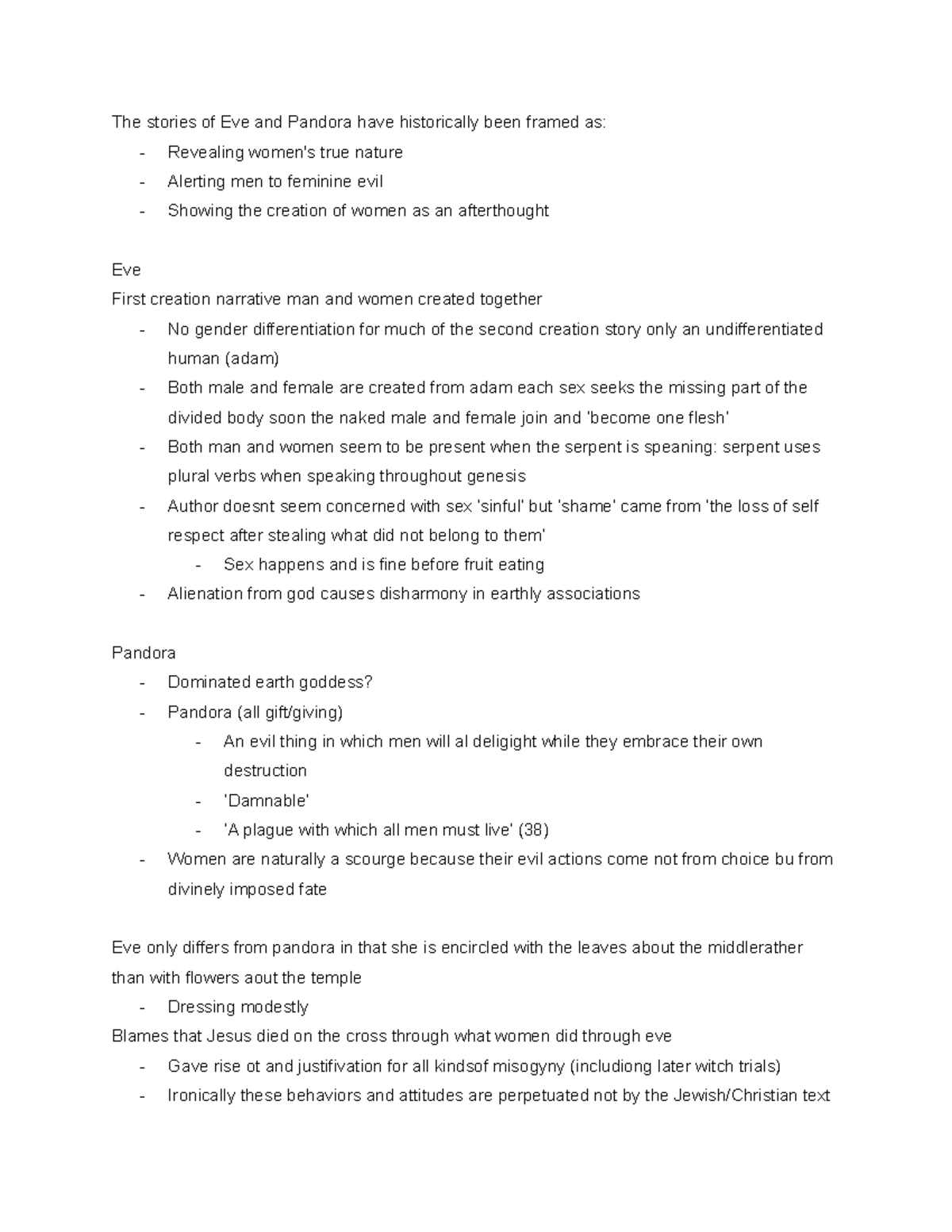 Eve and Pandora Contrasted - The stories of Eve and Pandora have ...