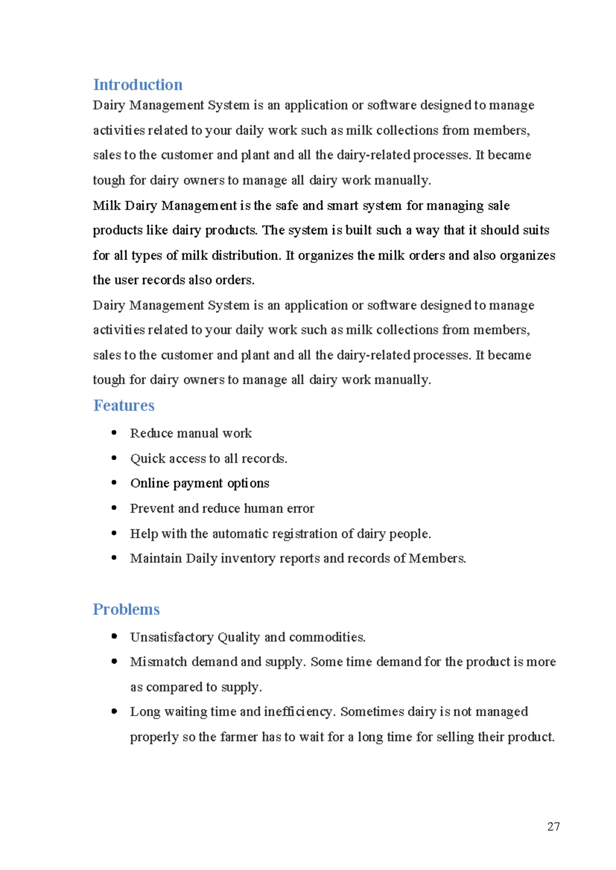 Milk - thats all - Introduction Dairy Management System is an ...