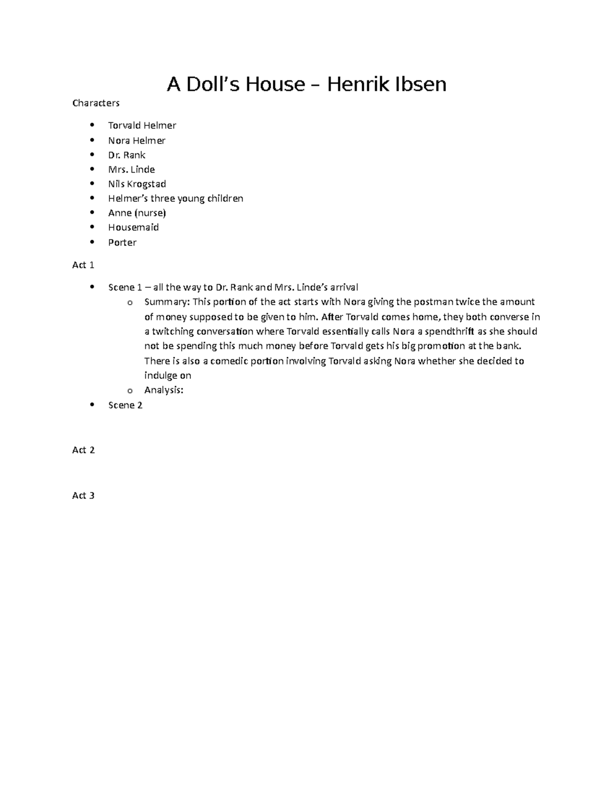 Torvald A Doll's House Character Analysis at Oscar Godson blog