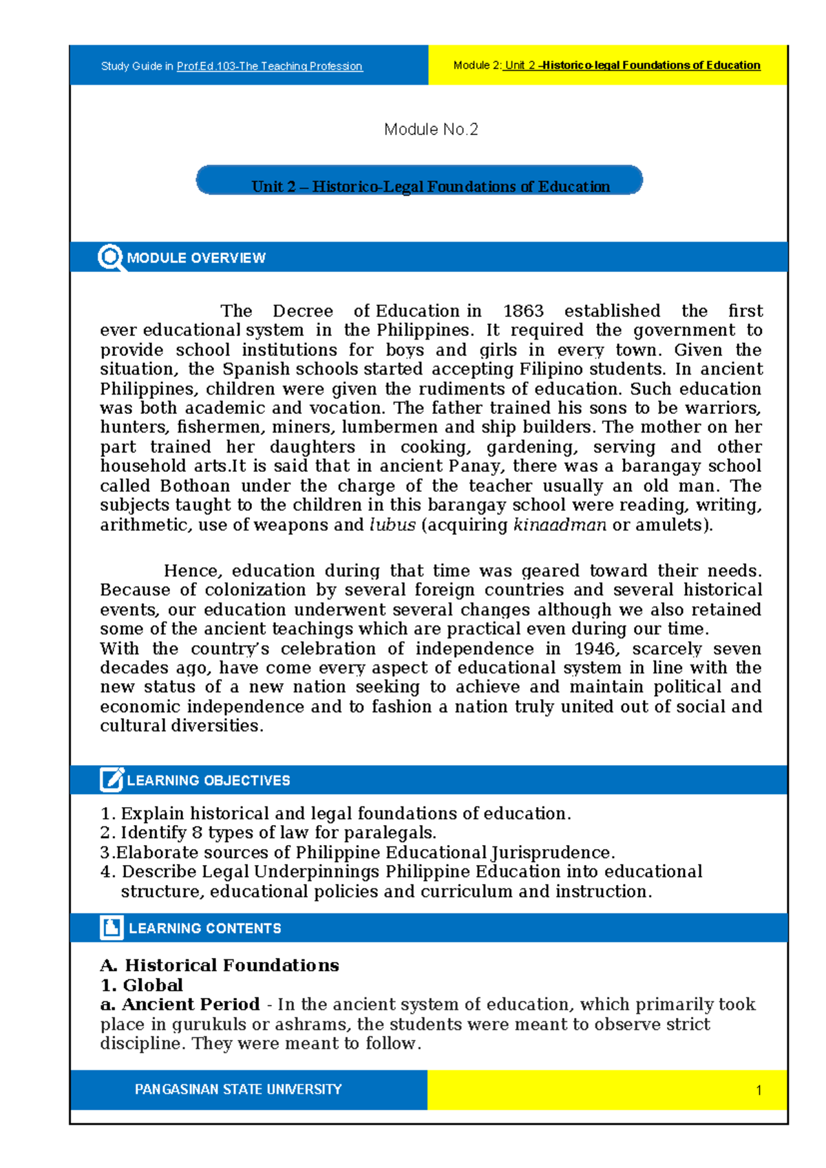 Module 2 the teaching profession 1 - Study Guide in Prof.Ed-The ...