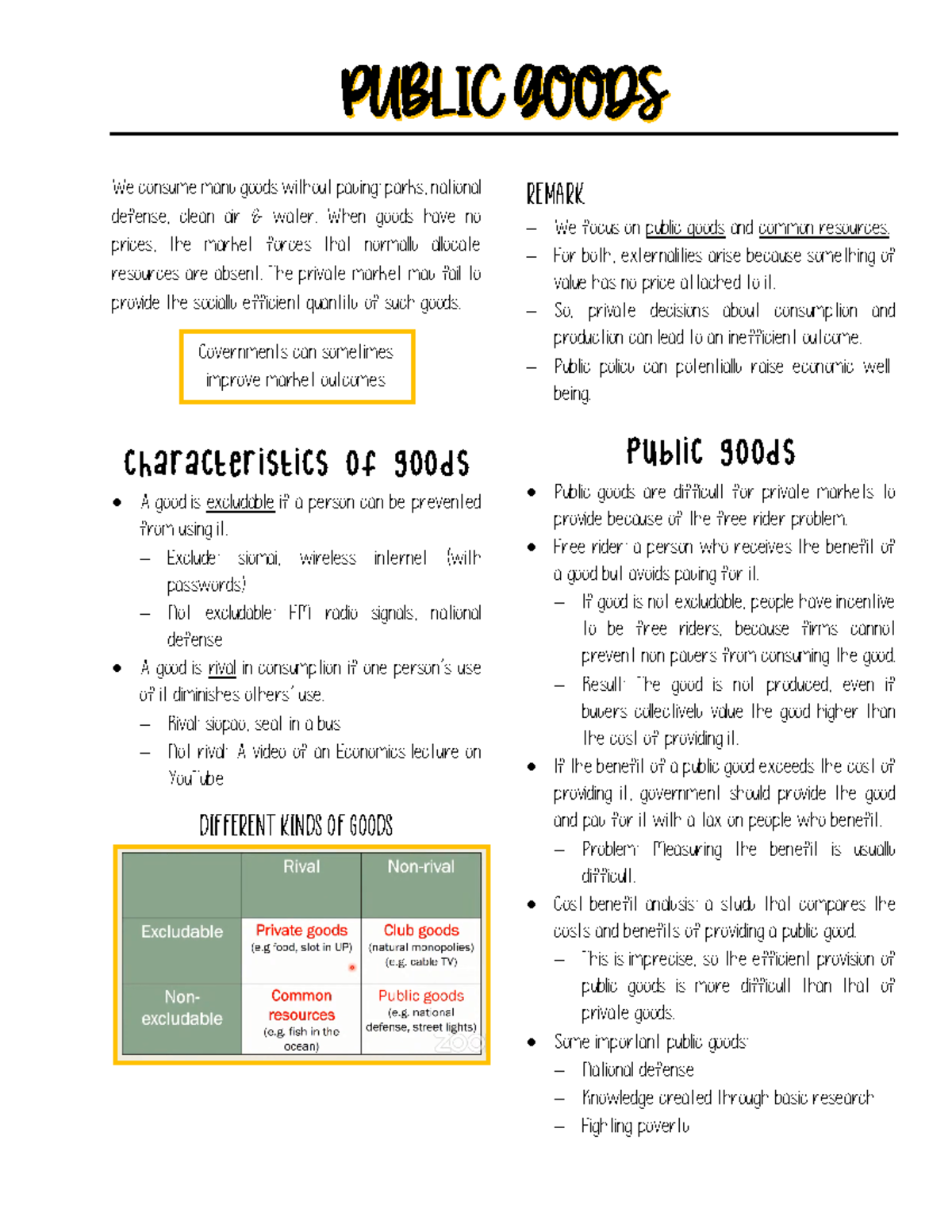 Econ 100.2 Public Goods - PUBLIC GOODS PUBLIC GOODS We consume many ...