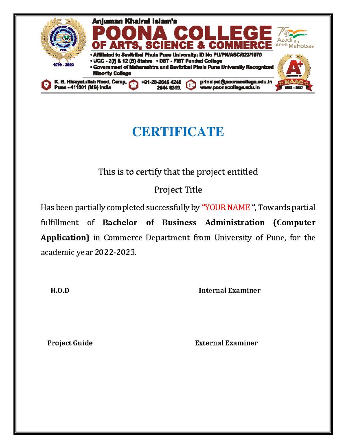 Om - ..... - CERTIFICATE This is to certify that the project entitled ...