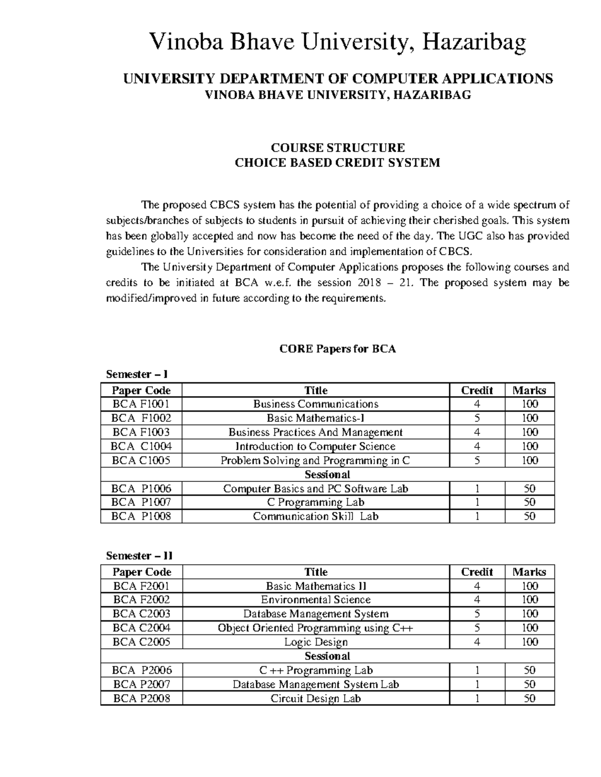 BCA - Better course to bca - Vinoba Bhave University, Hazaribag ...